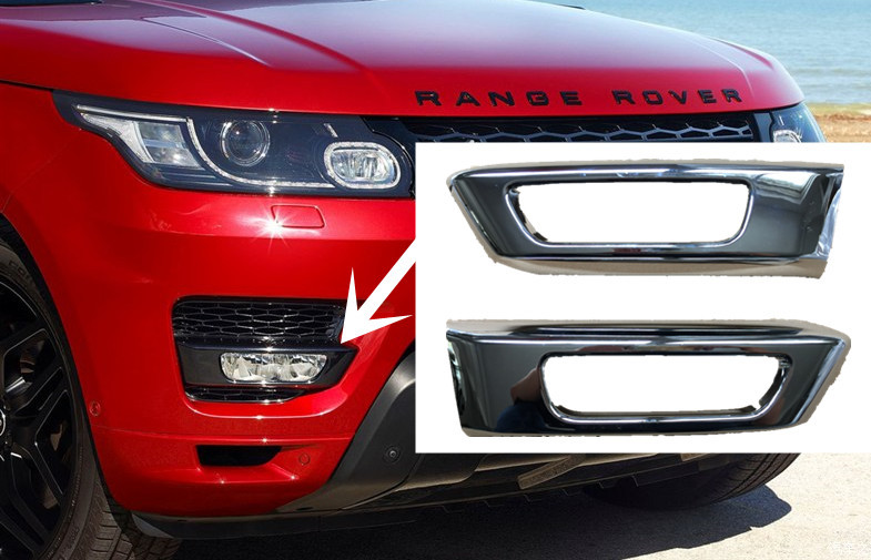 Chromed Plastic ABS Front Fog Lamp Frame / 2014 2015 Range Rover Sport ...